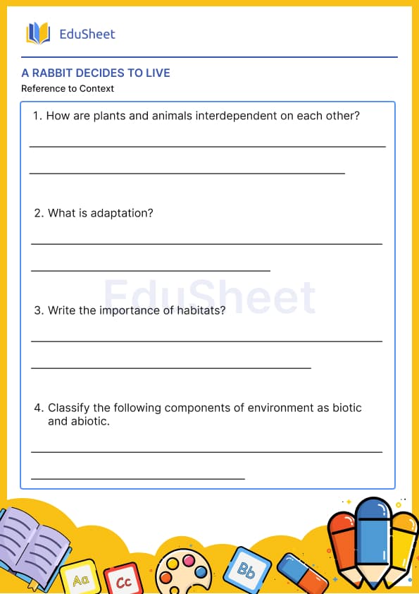 A RABBIT DECIDES TO LIVE Worksheets | Free Download at Orchids ...