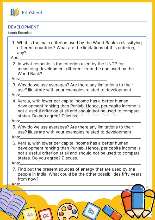 Development Worksheets | Free Download at Orchids International