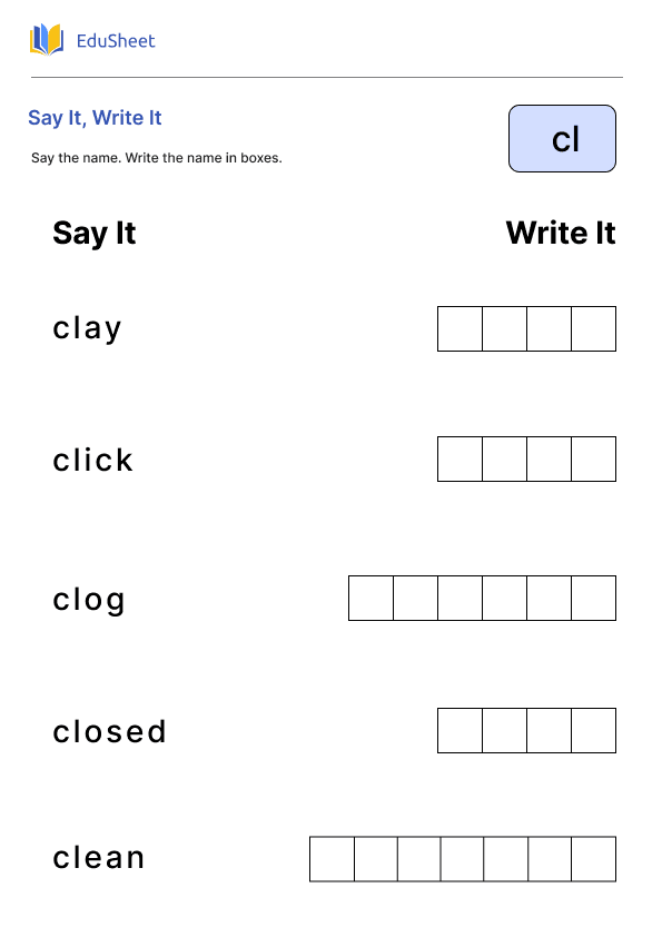 Say It, Write It Part 3 Worksheets | Free Download at Orchids International