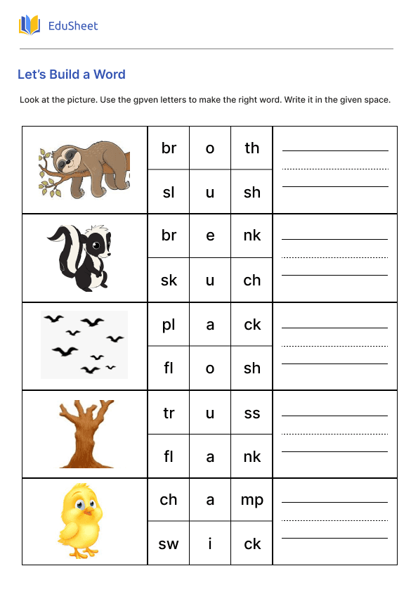 Let’s Build a Word Worksheets | Free Download at Orchids International
