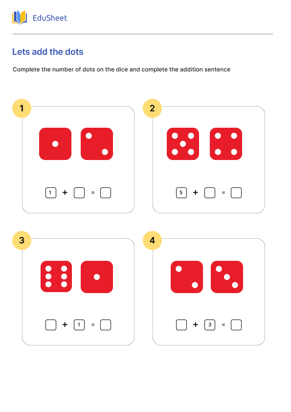 Lets add the dots Worksheets | Free Download at Orchids International