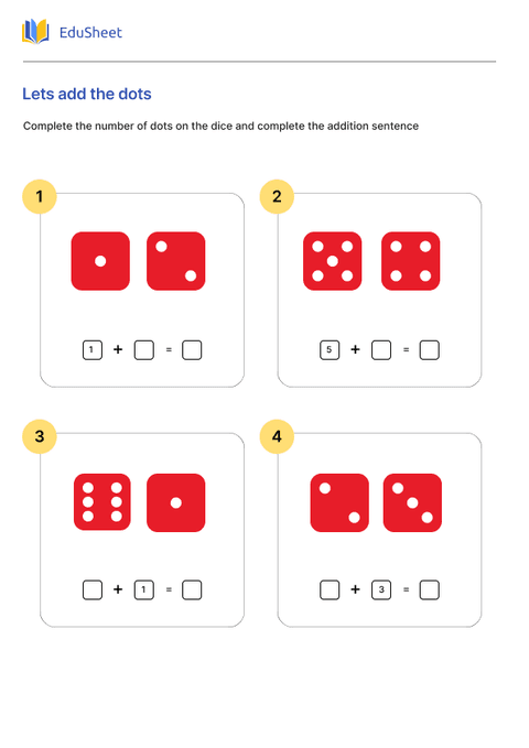 Lets add the dots Worksheets | Free Download at Orchids International