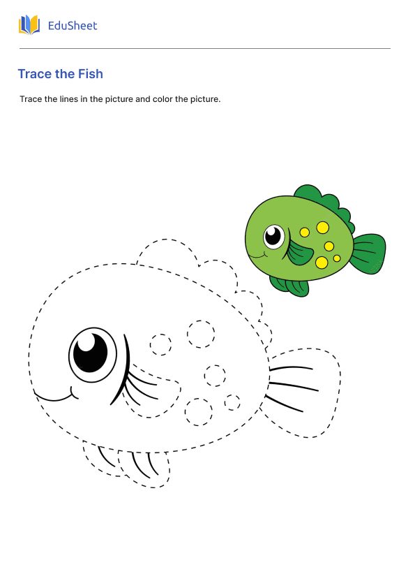 Trace the Fish Worksheets | Free Download at Orchids International