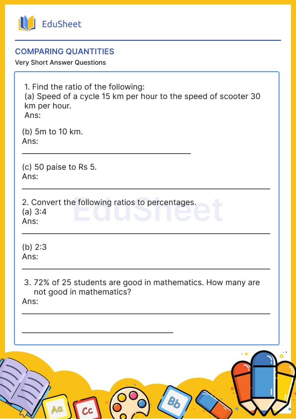 Comparing Quantities Worksheets | Free Download at Orchids International