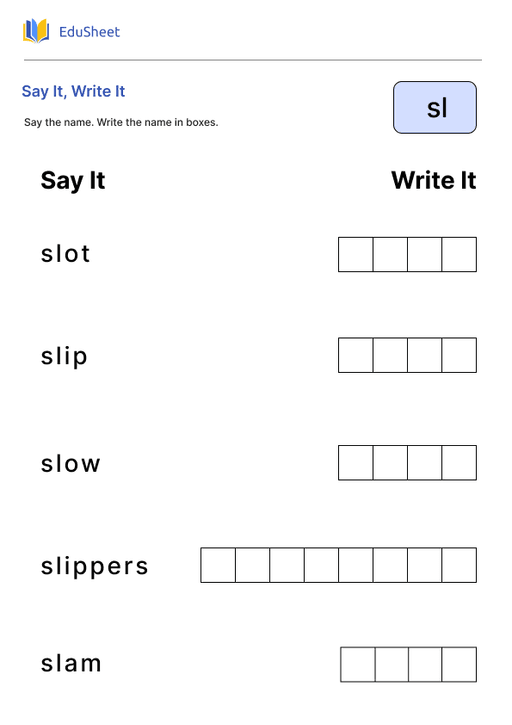 Say It, Write It Part 4 Worksheets | Free Download at Orchids International