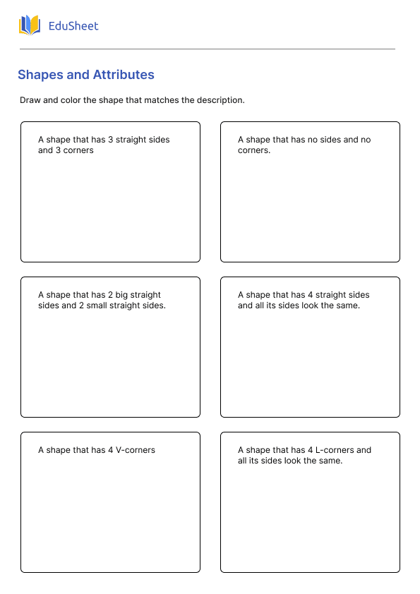 Shapes and Attributes Worksheets | Free Download at Orchids International